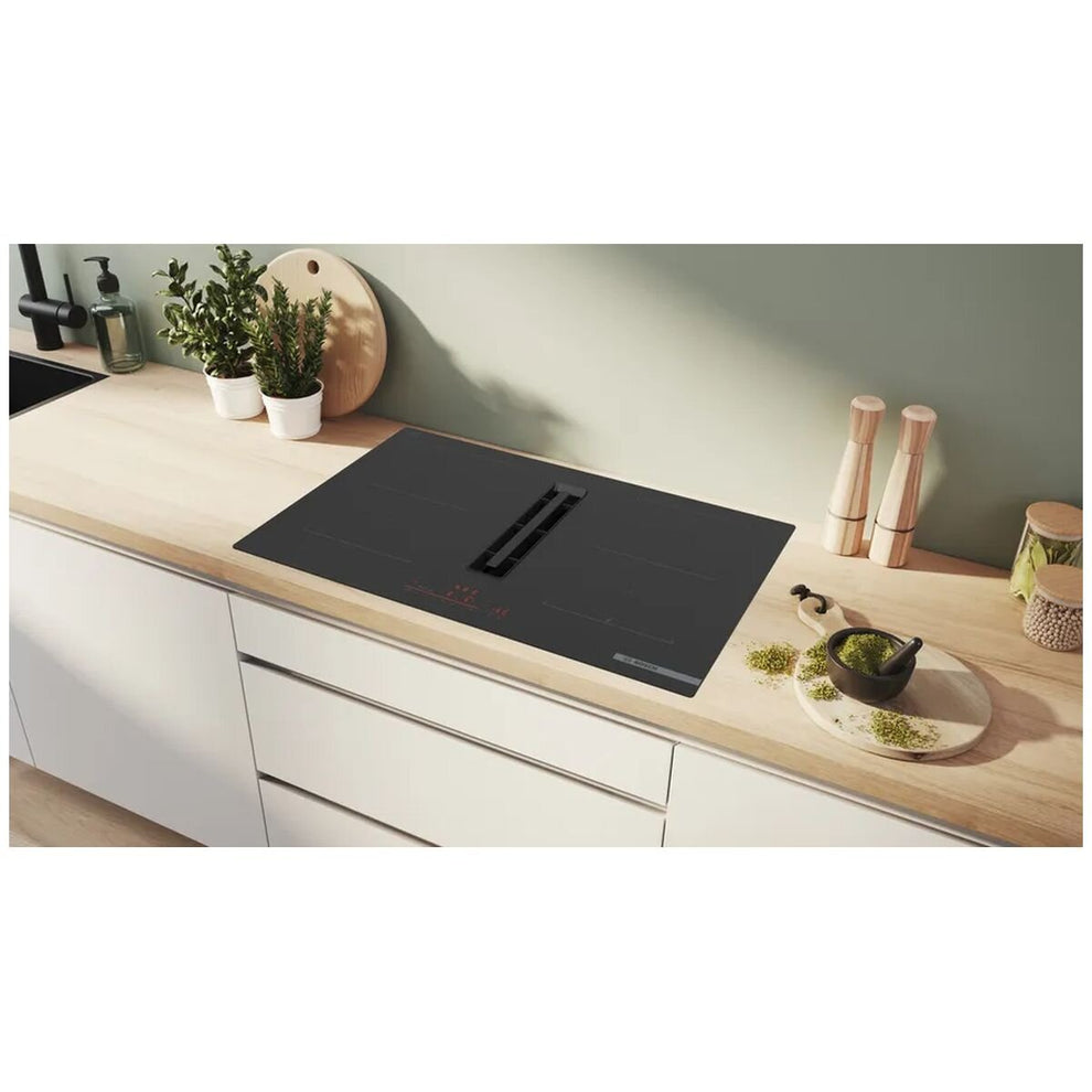 Bosch 70cm Series 6 Induction Cooktop with Downdraft Ventilation PVQ71 ...